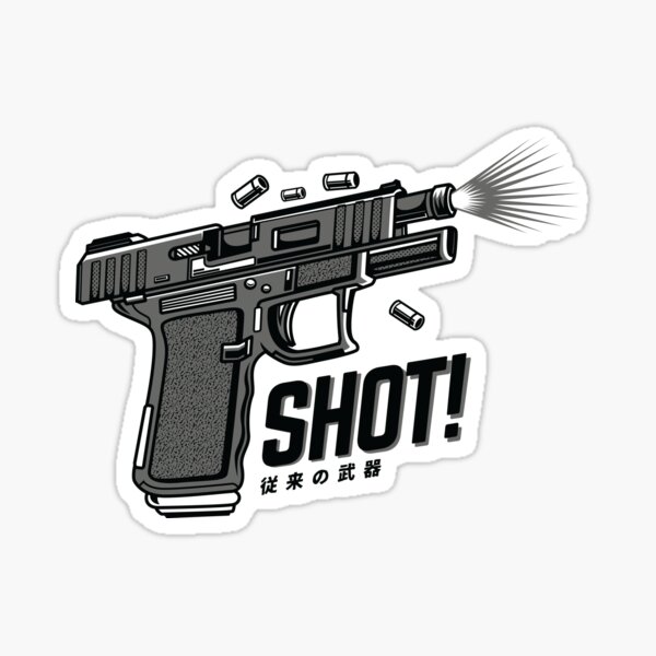 "Handgun Shot" Sticker for Sale by Chocodole | Redbubble