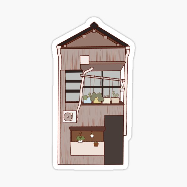 "aesthetic building" Sticker by mimisdrawings | Redbubble