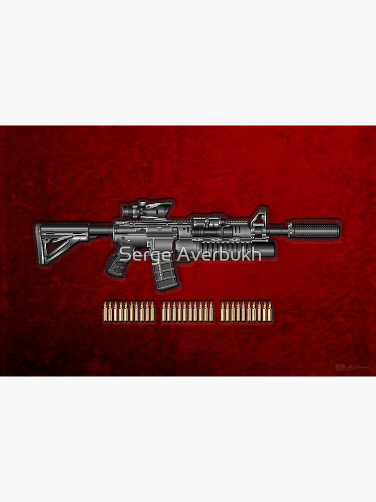 Colt M4A1 SOPMOD Carbine with 5.56 NATO Rounds on Red Velvet Premium ...