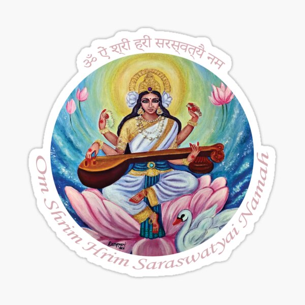 "Saraswati Devi" Sticker by Rampyari | Redbubble
