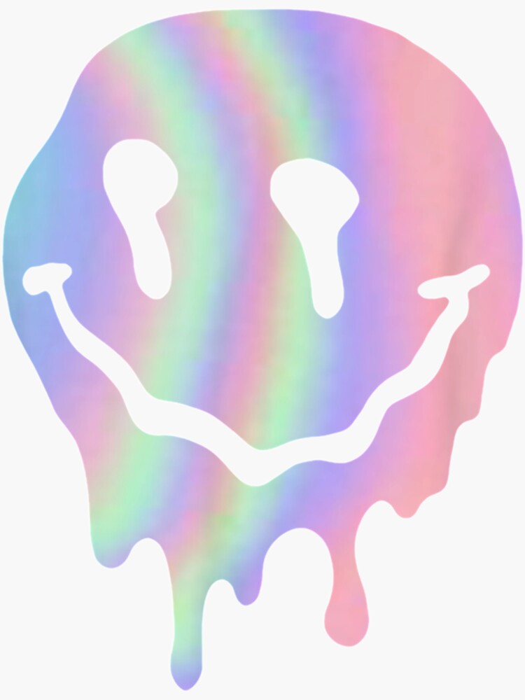 "Funny Melted Acid LSD MDMA Smiley Face Psychedelic " Sticker for Sale ...