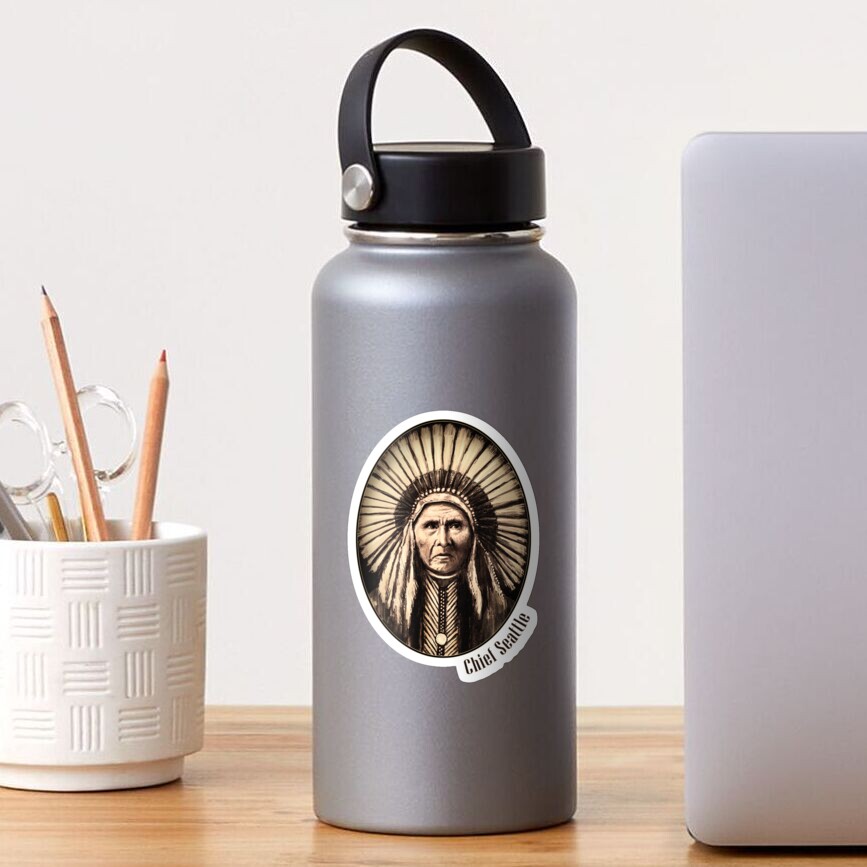 "Chief Seattle, drawing Sticker" Sticker for Sale by DanielNova | Redbubble