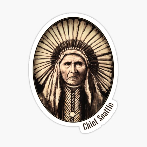 "Chief Seattle, drawing Sticker" Sticker for Sale by DanielNova | Redbubble