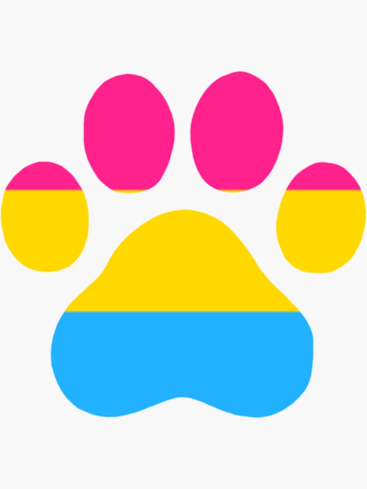 "Cat Paw - Pansexual Flag " Sticker by LGBTCOTTAGE | Redbubble