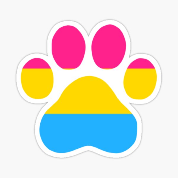 "Cat Paw - Pansexual Flag " Sticker by LGBTCOTTAGE | Redbubble