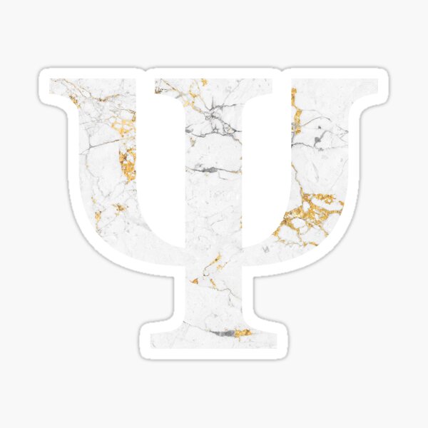 "Psi - Gold Foil White Marble" Sticker for Sale by melcif | Redbubble