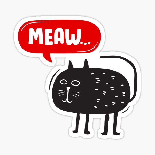 "meaw cats Funny monster hand drawn doodle" Sticker by bestdoodles ...