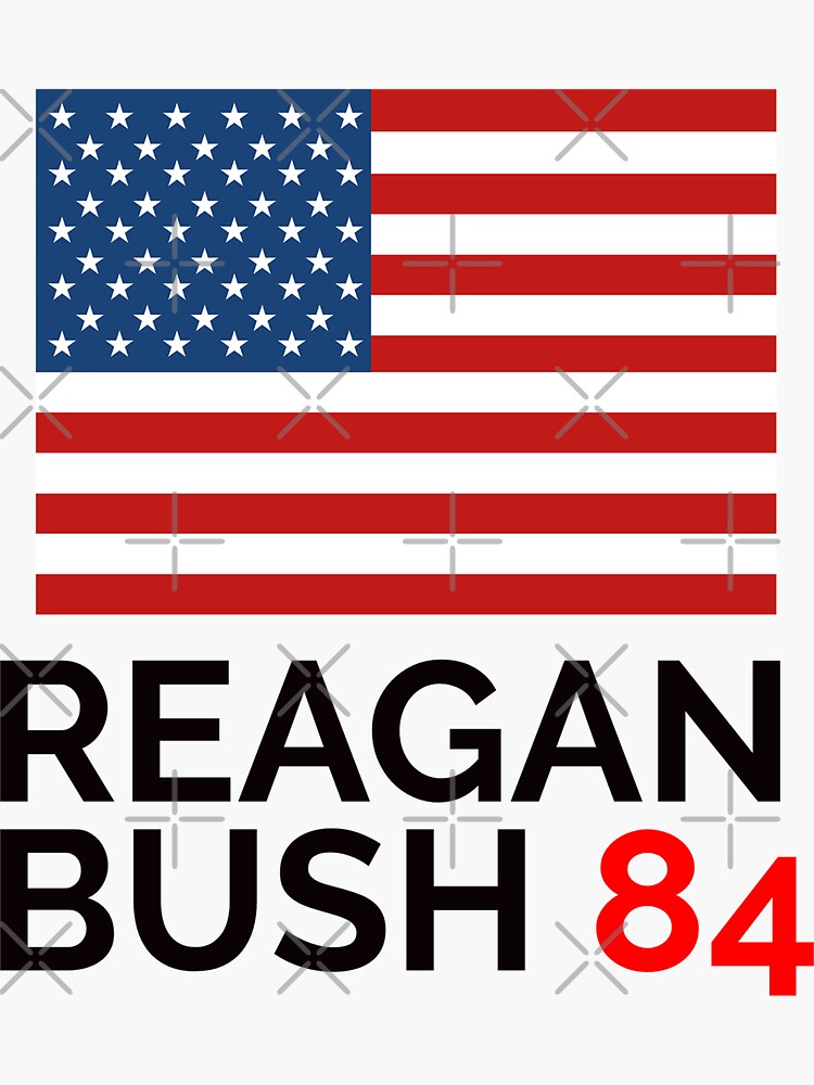 "Reagan Bush 84 color art " Sticker for Sale by artdragongift | Redbubble