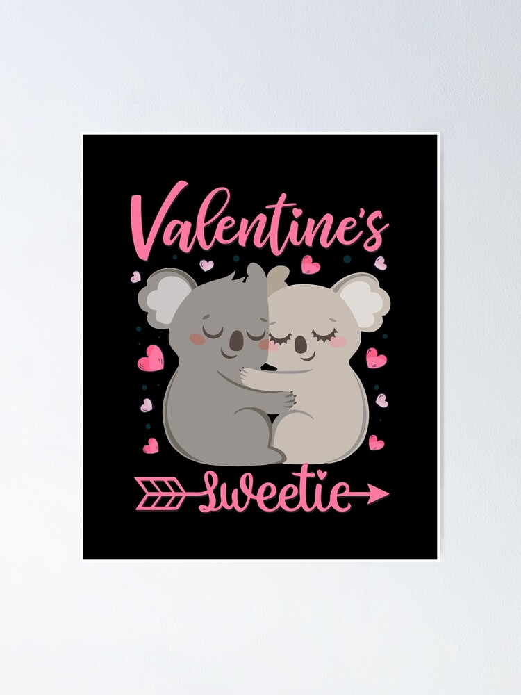 Póster «cariño de san valentín lindos koalas abrazados de manera ...