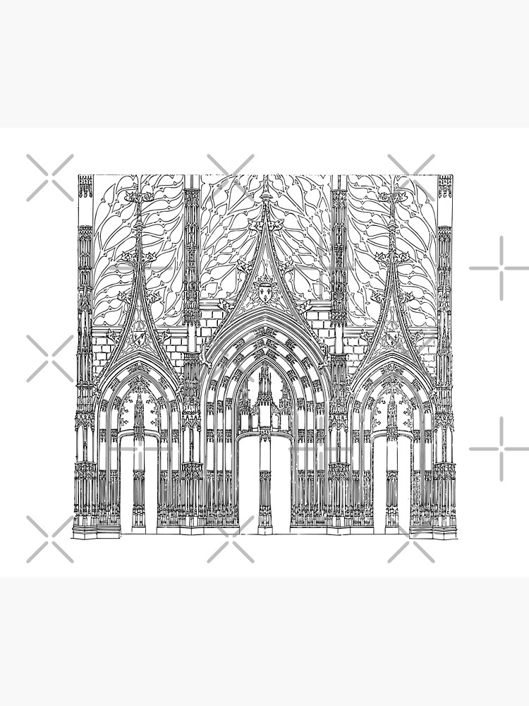 "Architecture drawing - sketch of a Gothic church " Poster for Sale by ...