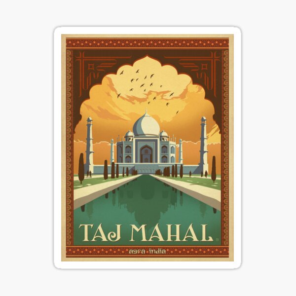 "Taj Mahal, India " Sticker by BabyBookDragon | Redbubble