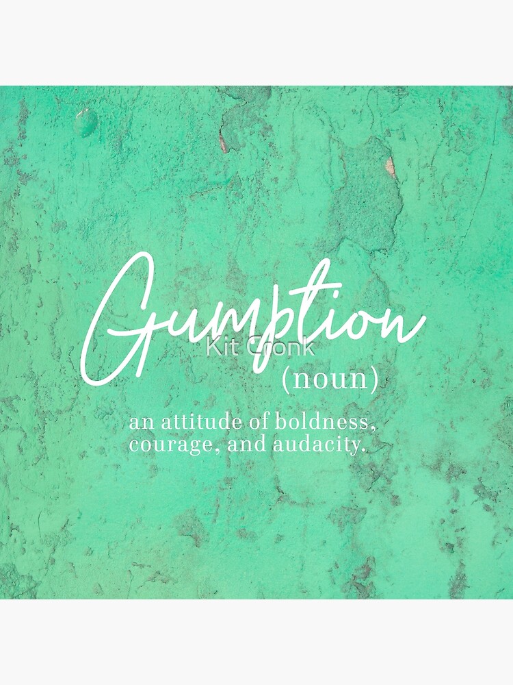 "Gumption Definition - Word Nerd - White Lettering on Turquoise" Throw ...