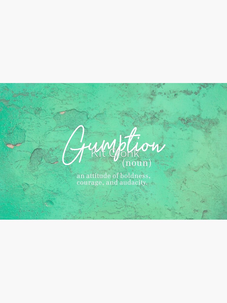 "Gumption Definition - Word Nerd - White Lettering on Turquoise" Coffee ...