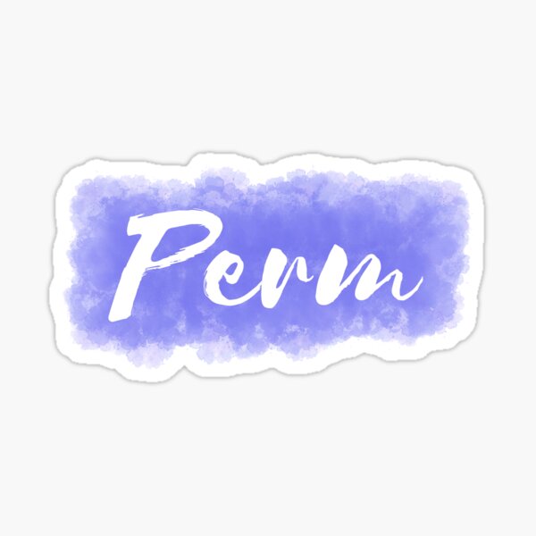 "Perm in purple watercolor" Sticker by WorldofCities | Redbubble