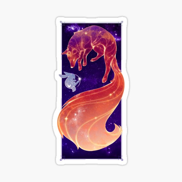 "Starry Fox & Sleeping Moon" Sticker for Sale by ChocolateRaisin ...
