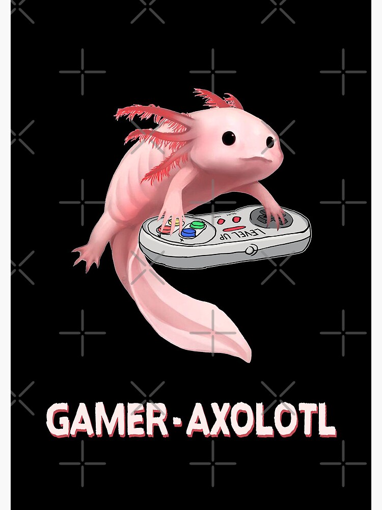 "Axolotl Fish Playing Video Game White-Axolotl Lizard Gamers" Spiral ...