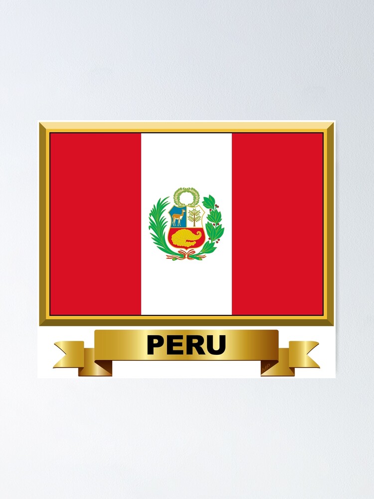 "PERU State Flag Gifts, Masks, Stickers & Products (N)" Poster for Sale ...