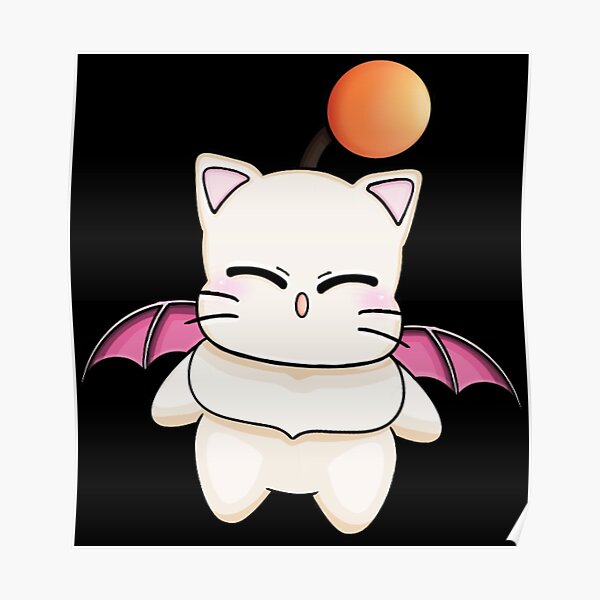 "Black Big Moogle" Poster for Sale by CupcakeEmily | Redbubble