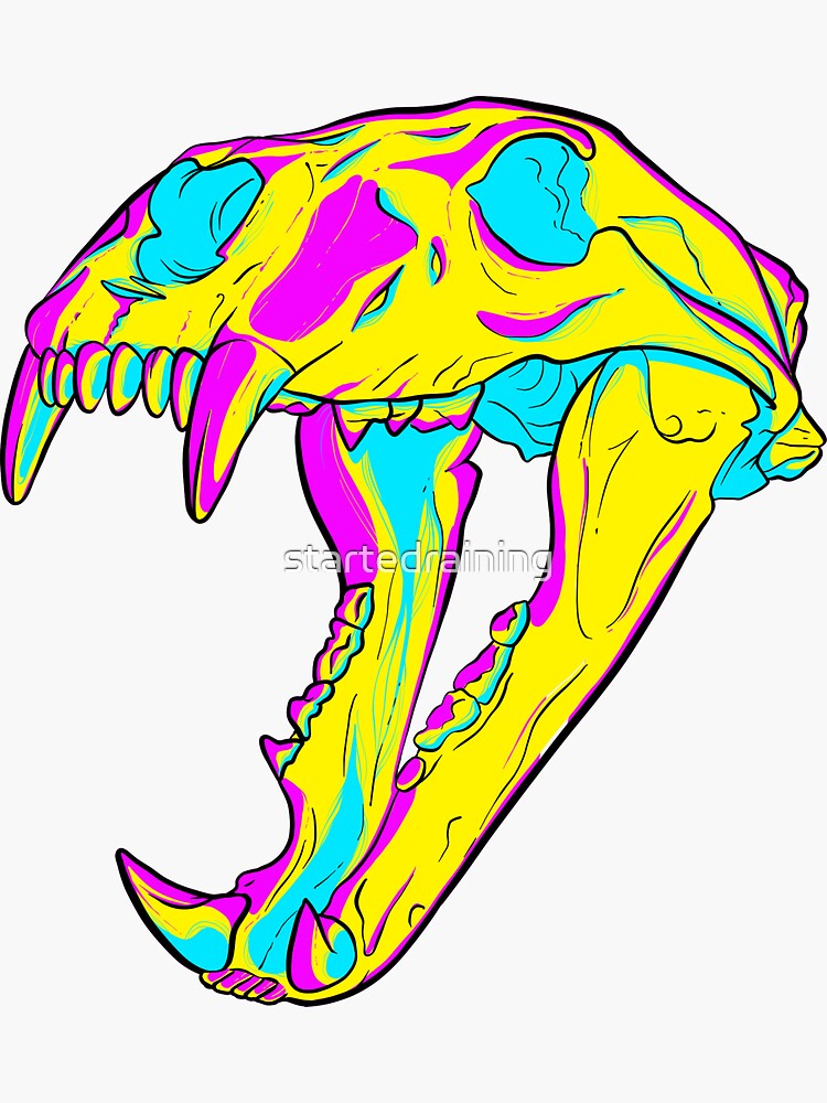 "CMYK Bear Skull Stable" Sticker for Sale by startedraining | Redbubble