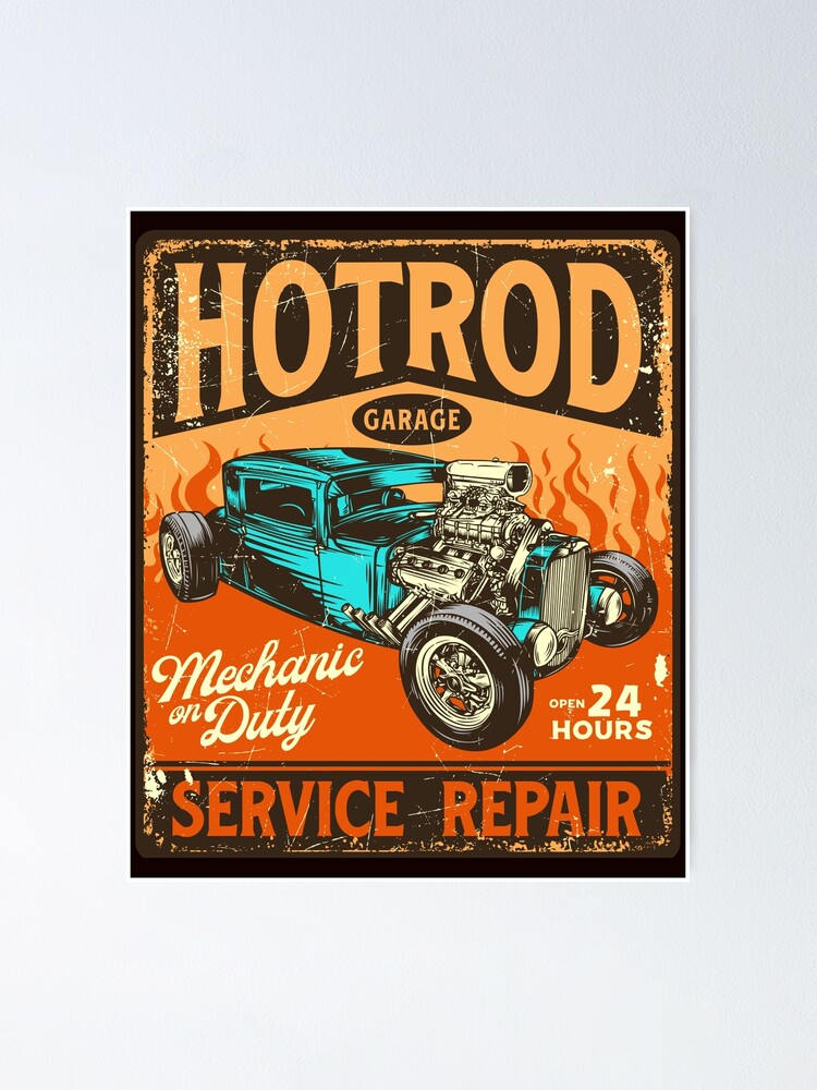 Poster « Hot Rod 1932 Ford Street Rod Custom, Cool Hot Rod Garage ...