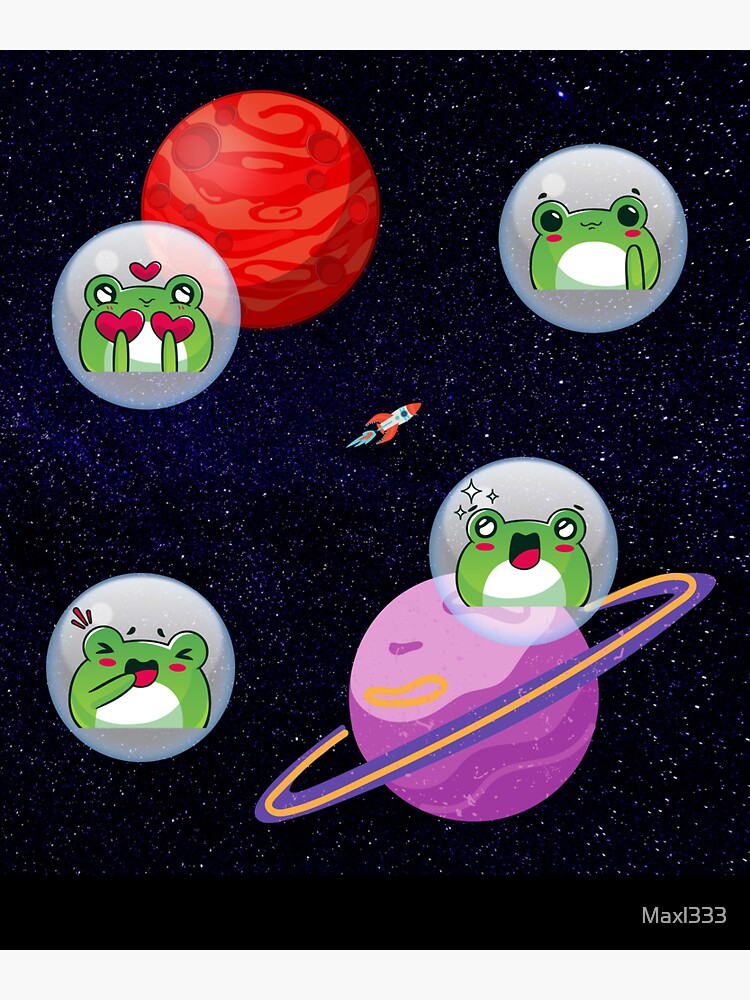"Space Frogs Cute Frogs in Space" Sticker for Sale by Maxl333 | Redbubble