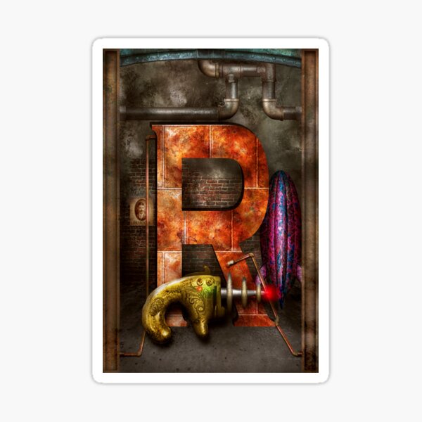 "Steampunk - Alphabet - R is for Ray Gun" Sticker by mikesavad | Redbubble