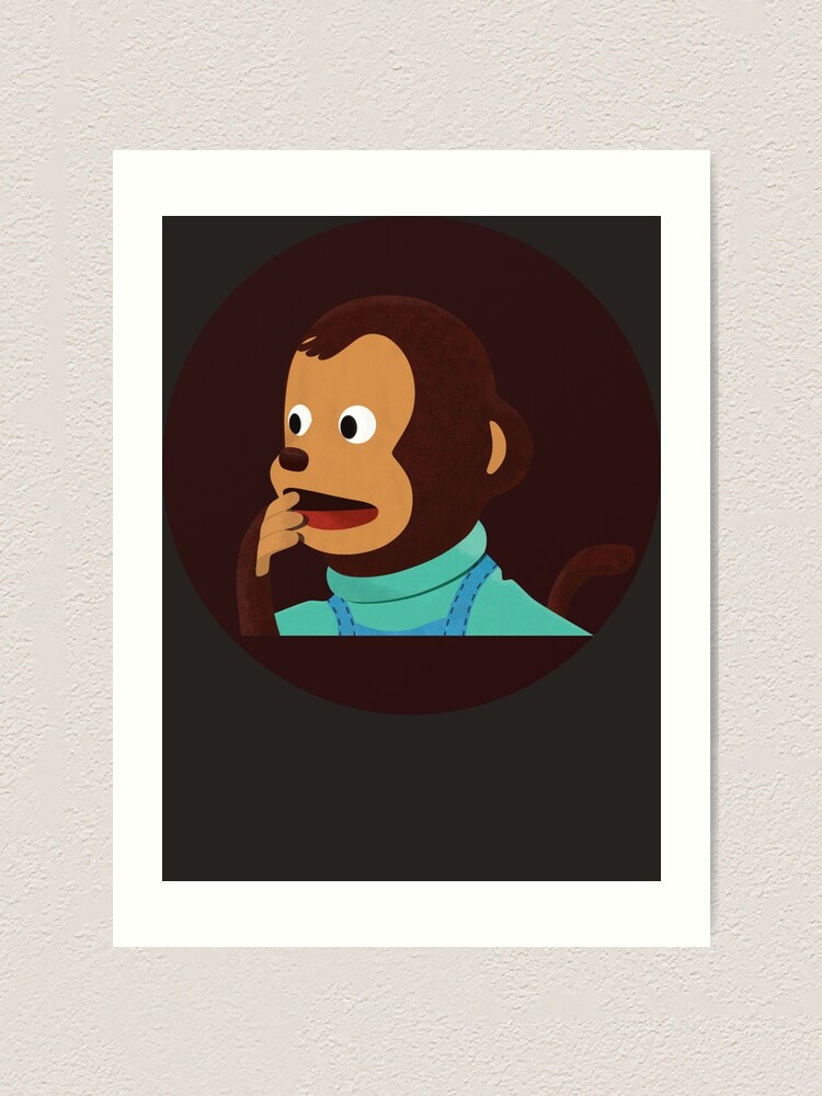 "Kento aka Pedro Surprised Shocked Monkey Meme Circle Illustration Sticker" Art Print for Sale ...