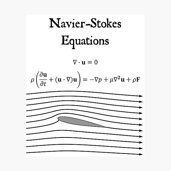 "Navier-Stokes Equations Fluid Dynamics Vintage Math Physics Design ...