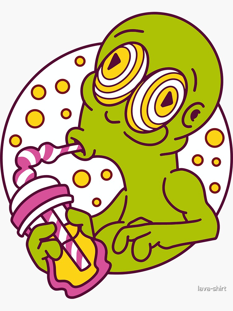 "Alien Soda" Sticker by lava-shirt | Redbubble