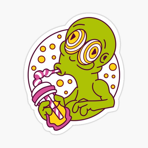 "Alien Soda" Sticker by lava-shirt | Redbubble