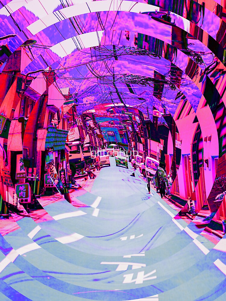 "Nagawa, Japan Street Warped Glitch Art" Sticker for Sale by glitchhub ...