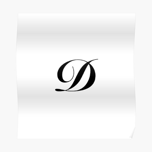 "Simple letter D cursive big font" Poster for Sale by ComfyCloud ...
