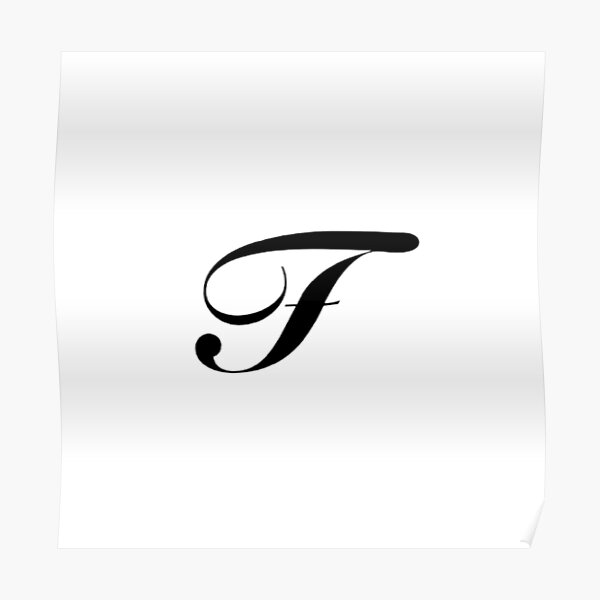 Póster «Letra F letra grande en cursiva» de ComfyCloud | Redbubble