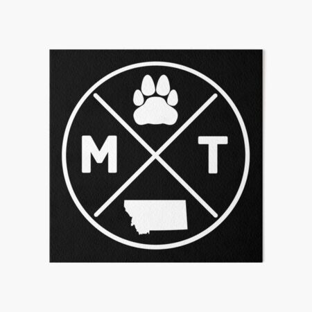 "406 - Montana - MT - with state silhouette and pawprint" Art Board ...