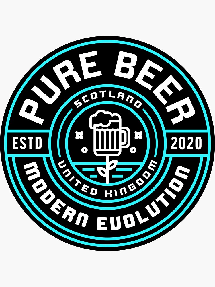 "Pure Beer Logo" Sticker for Sale by outtathistown | Redbubble