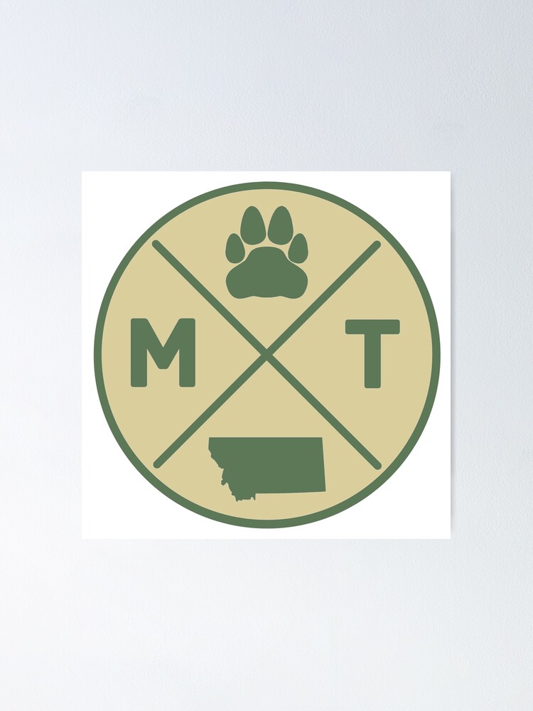 "406 - Montana - MT - with state silhouette and pawprint" Poster by ...