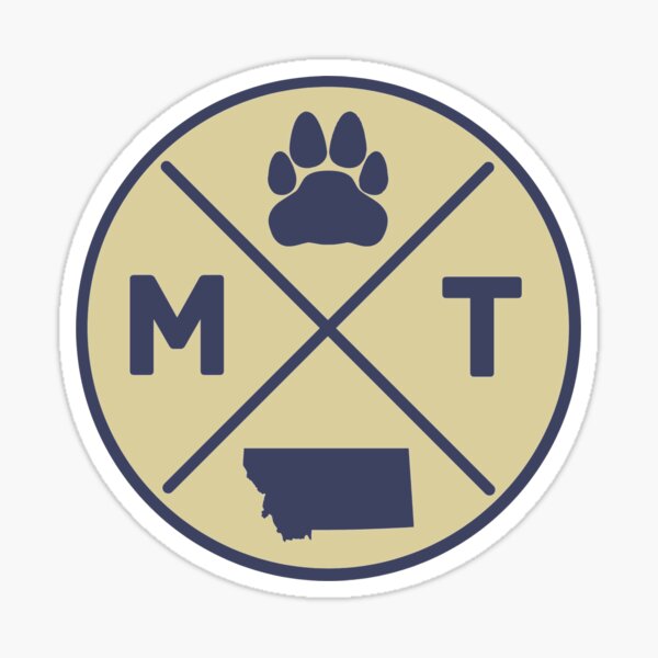 "406 - Montana - MT - with state silhouette and pawprint" Sticker by ...