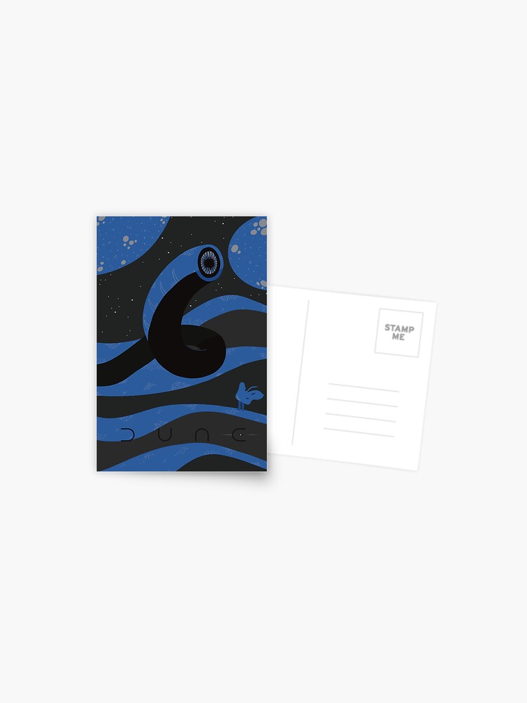 "Dune Sandworm & Paul on Arrakis (Logo Included) " Postcard for Sale by ...