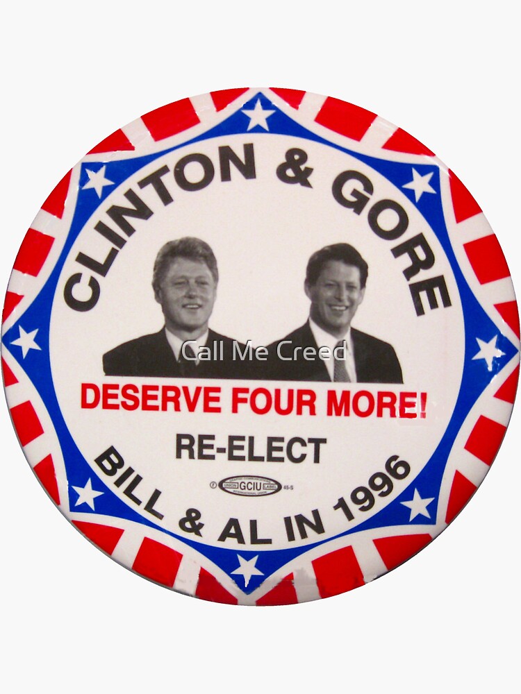 "Clinton Gore 1996 Campaign Presidency " Sticker for Sale by ...