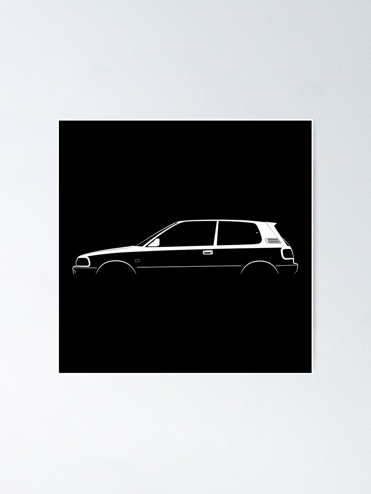 "Toyota Corolla FX (E91) Silhouette" Poster for Sale by in-transit ...