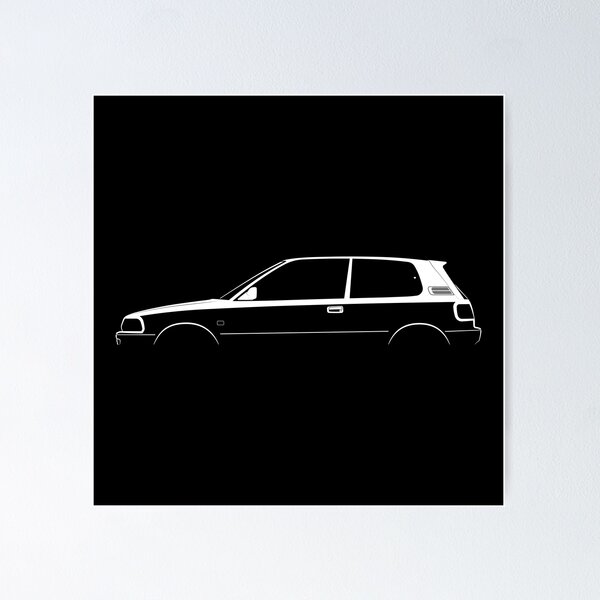 "Toyota Corolla FX (E91) Silhouette" Poster for Sale by in-transit ...