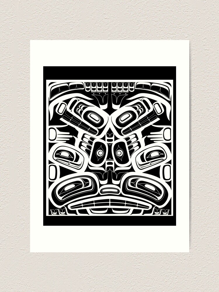 "White totem native formline design orca bear raven" Art Print for Sale ...