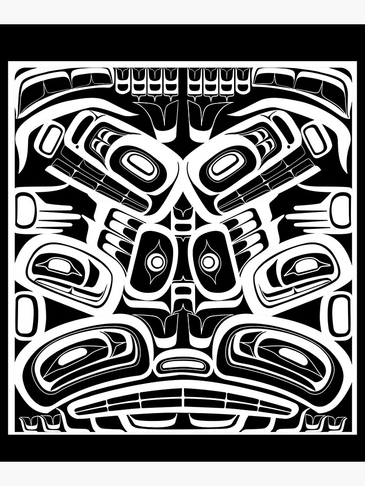 "White totem native formline design orca bear raven" Art Print for Sale ...
