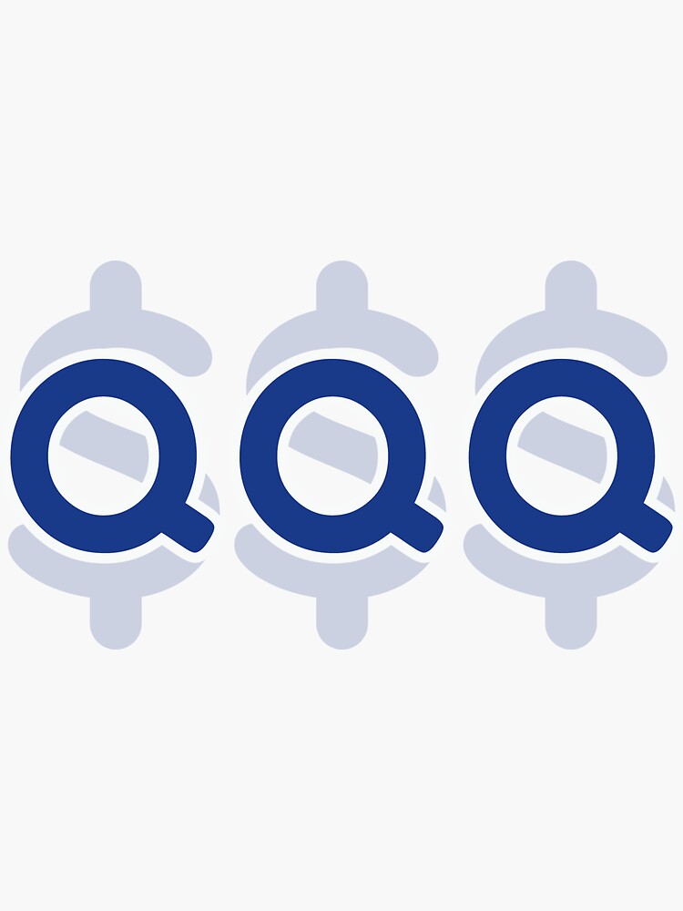 "QQQ with dollar signs" Sticker for Sale by PODTycoon | Redbubble