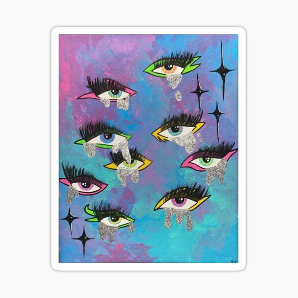 "glitter eyes" Sticker by neonmoonart | Redbubble