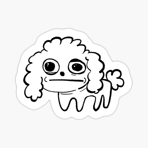 "Scared Cursed Poodle" Sticker for Sale by TPGOfficial | Redbubble
