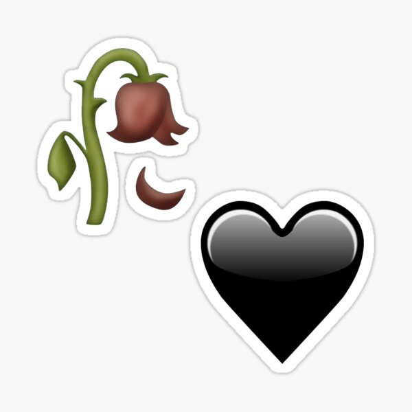 Withered Rose Emoji Rose Flower Dying Roses Sticker | TeePublic