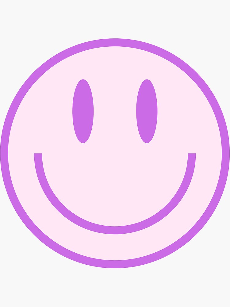 "purple smiley face" Sticker by shellyshub | Redbubble