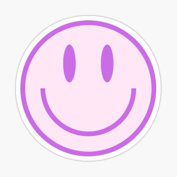 "purple smiley face" Sticker by shellyshub | Redbubble