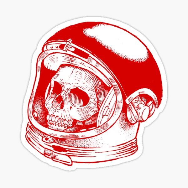 "Astronaut Helmet Skull" Sticker for Sale by BlackBelt8 | Redbubble